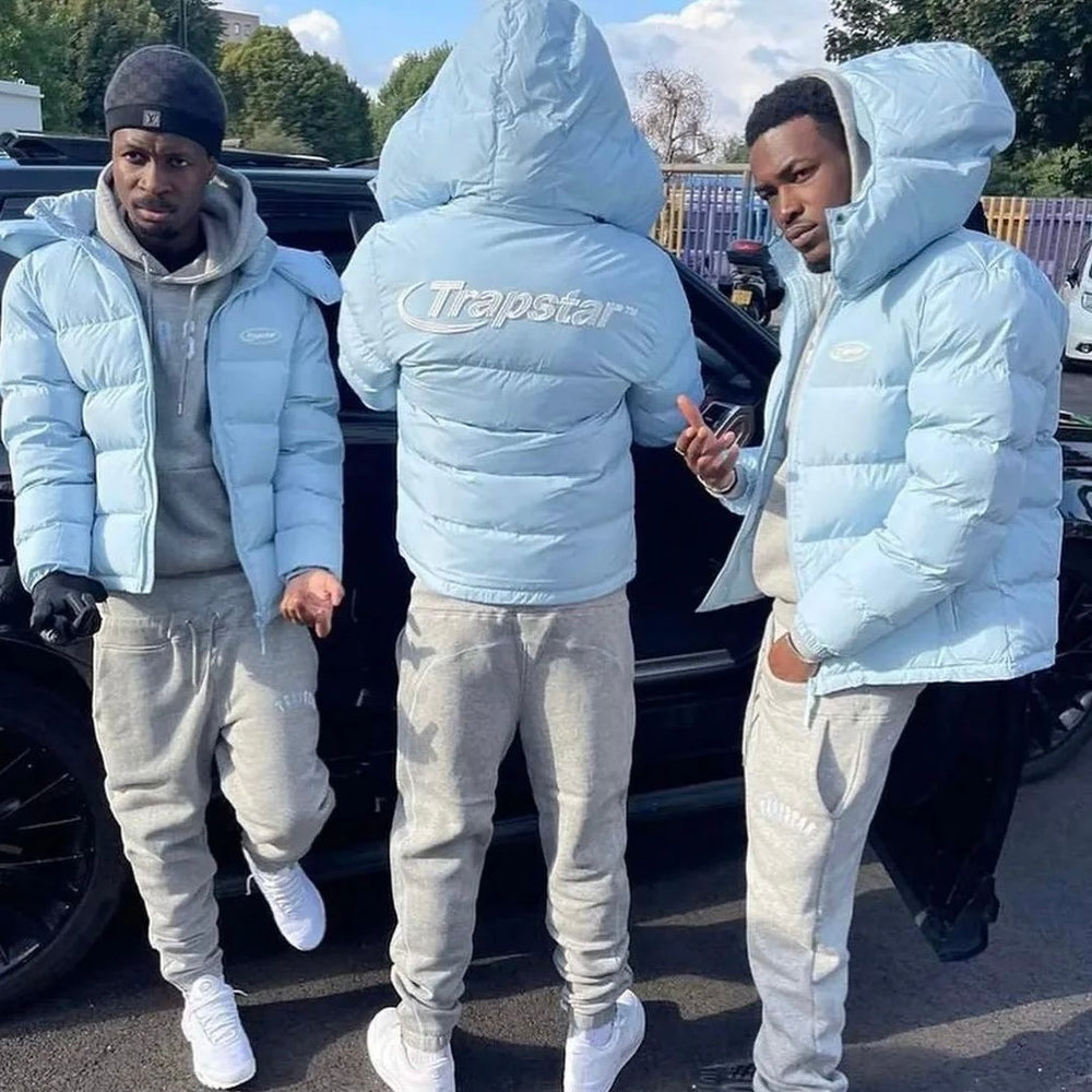 Trapstar Hyperdrive Detachable Hooded Puffer Jacket - Ice Blue