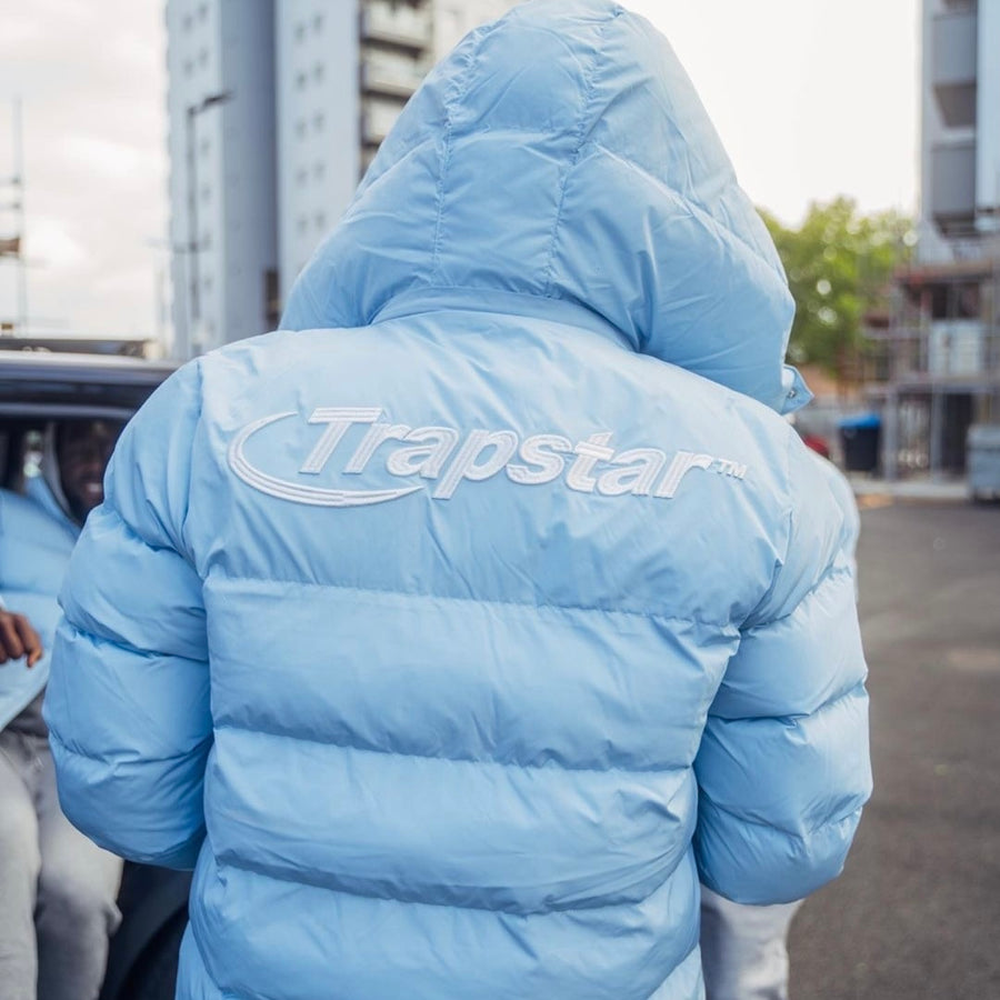 Trapstar Hyperdrive Detachable Hooded Puffer Jacket - Ice Blue