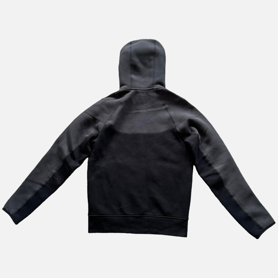 Nike Tech Fleece Zip-Up Hoodie - Black / Smoke Grey / Crimson Red (New