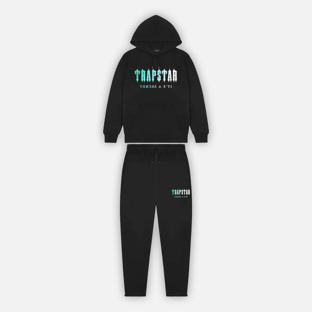 Trapstar Decoded Hooded Tracksuit - Black / Teal Gradient
