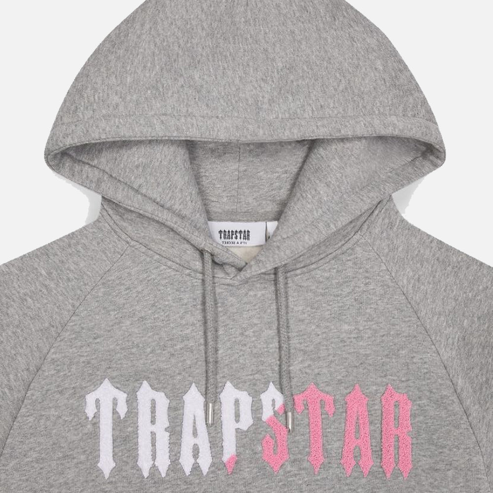 Trapstar Chenille Decoded Hooded Tracksuit - Grey / Pink