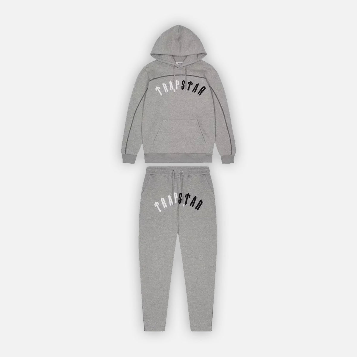 Trapstar Irongate Chenille Arch Hooded Tracksuit - Grey Monochrome Edi