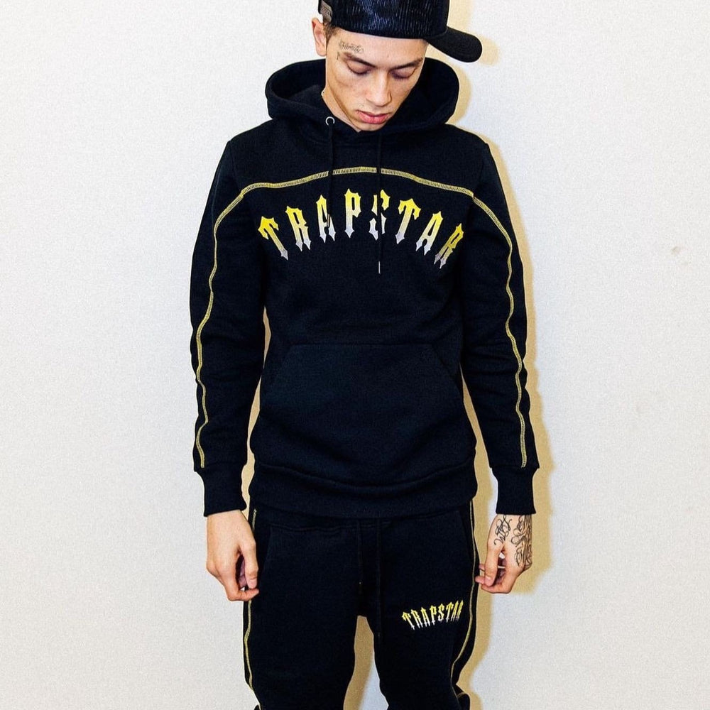 Trapstar x Central Cee Irongate Chenille Arch Hooded Tracksuit - Black